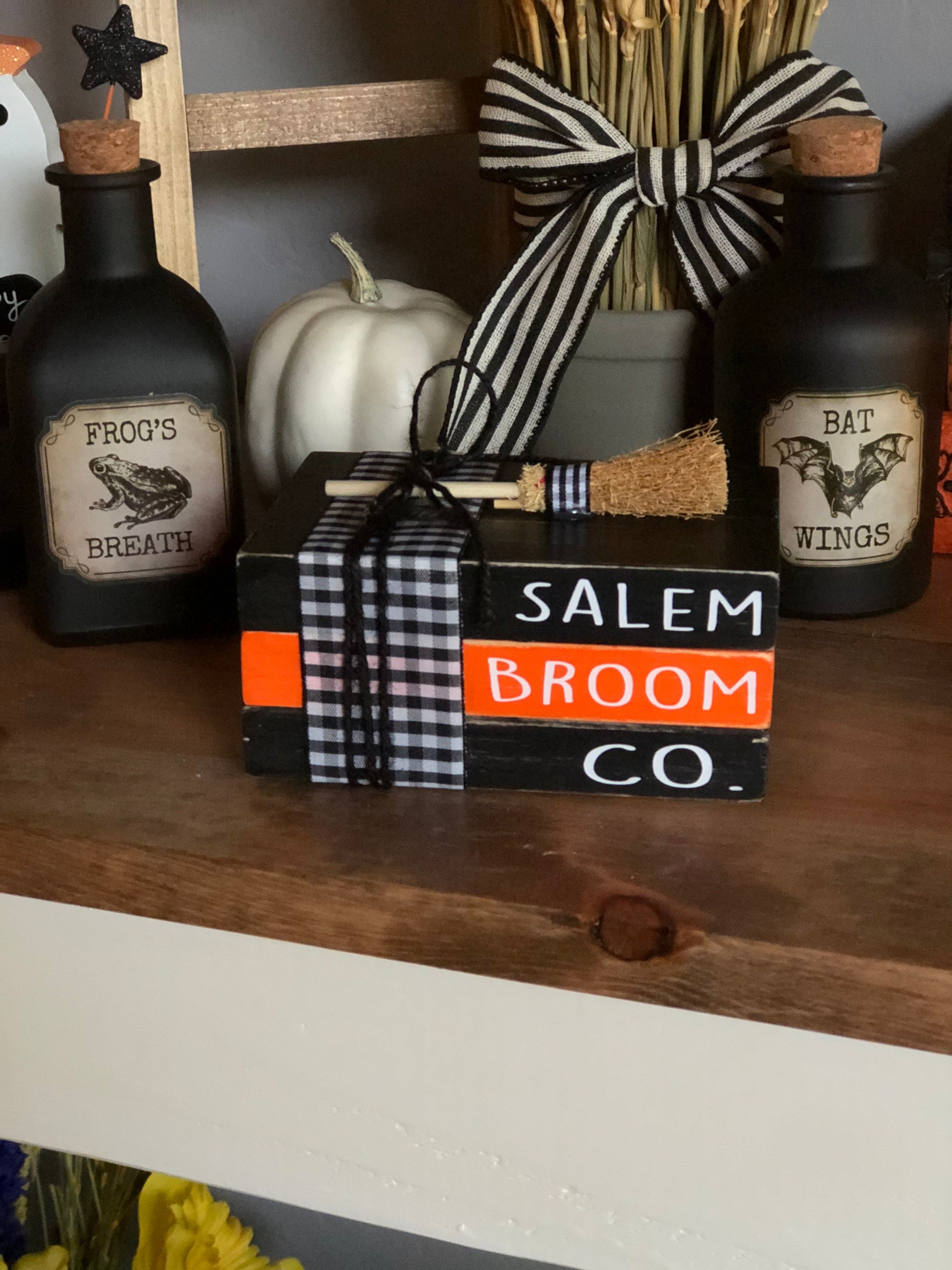 Halloween-orange-black Stacks-mini Book Bundle-set 3 Wood | Etsy