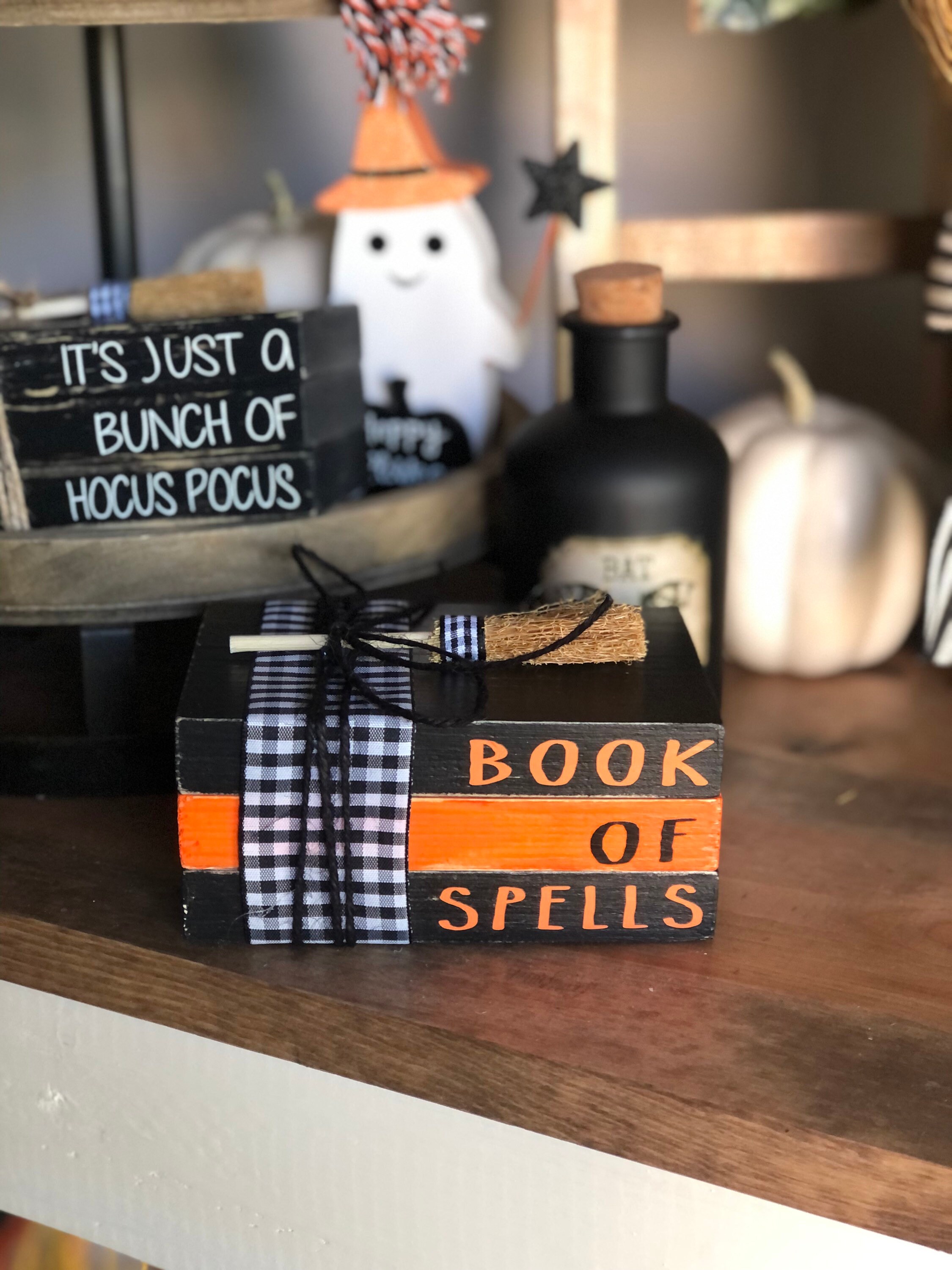 Halloween-orange-black Stacks-mini Book Bundle-set 3 Wood - Etsy