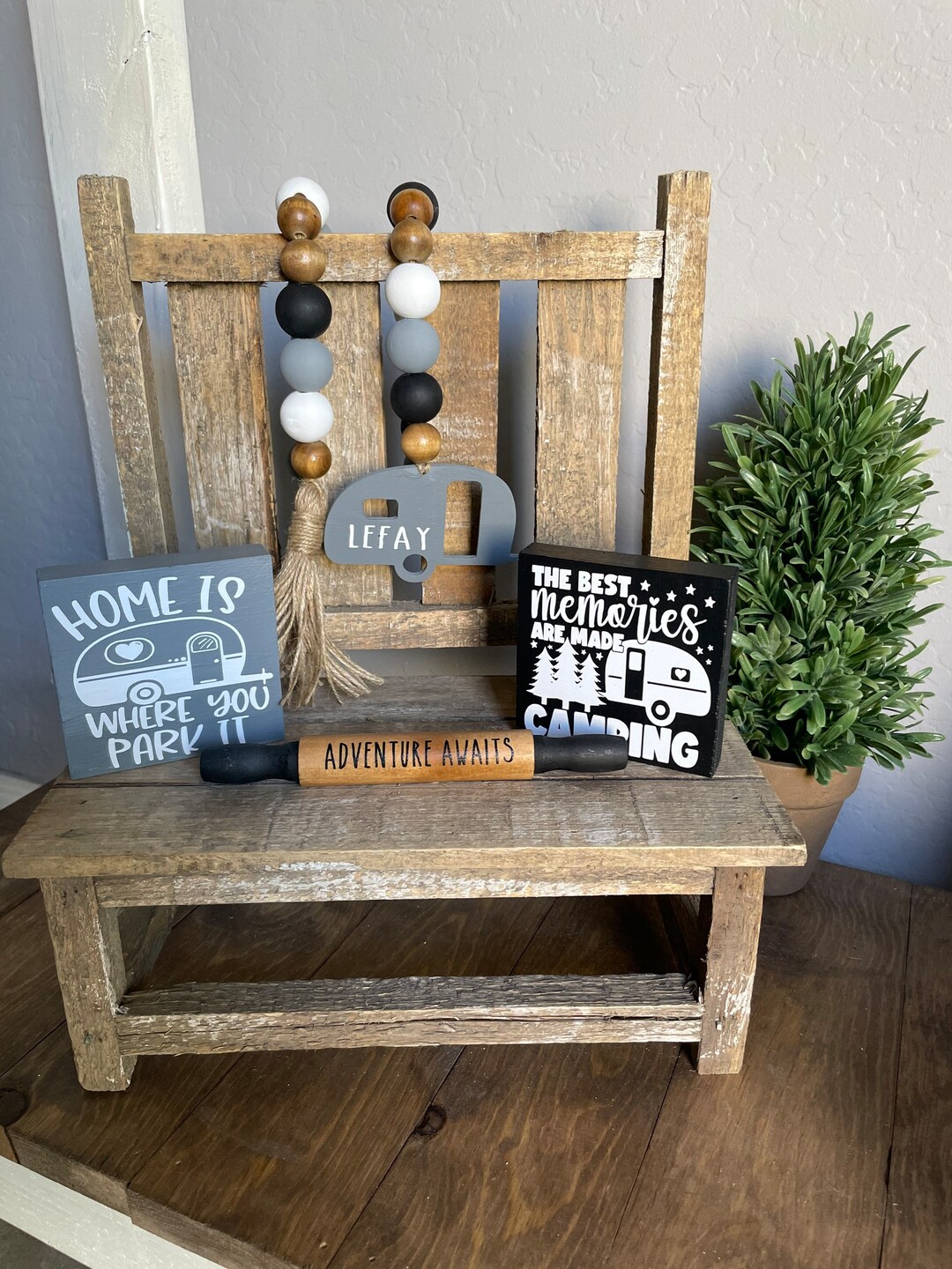 Camping Decor Bundle, Tiered Tray Decor, Rae Dunn Inspired, Camping ...