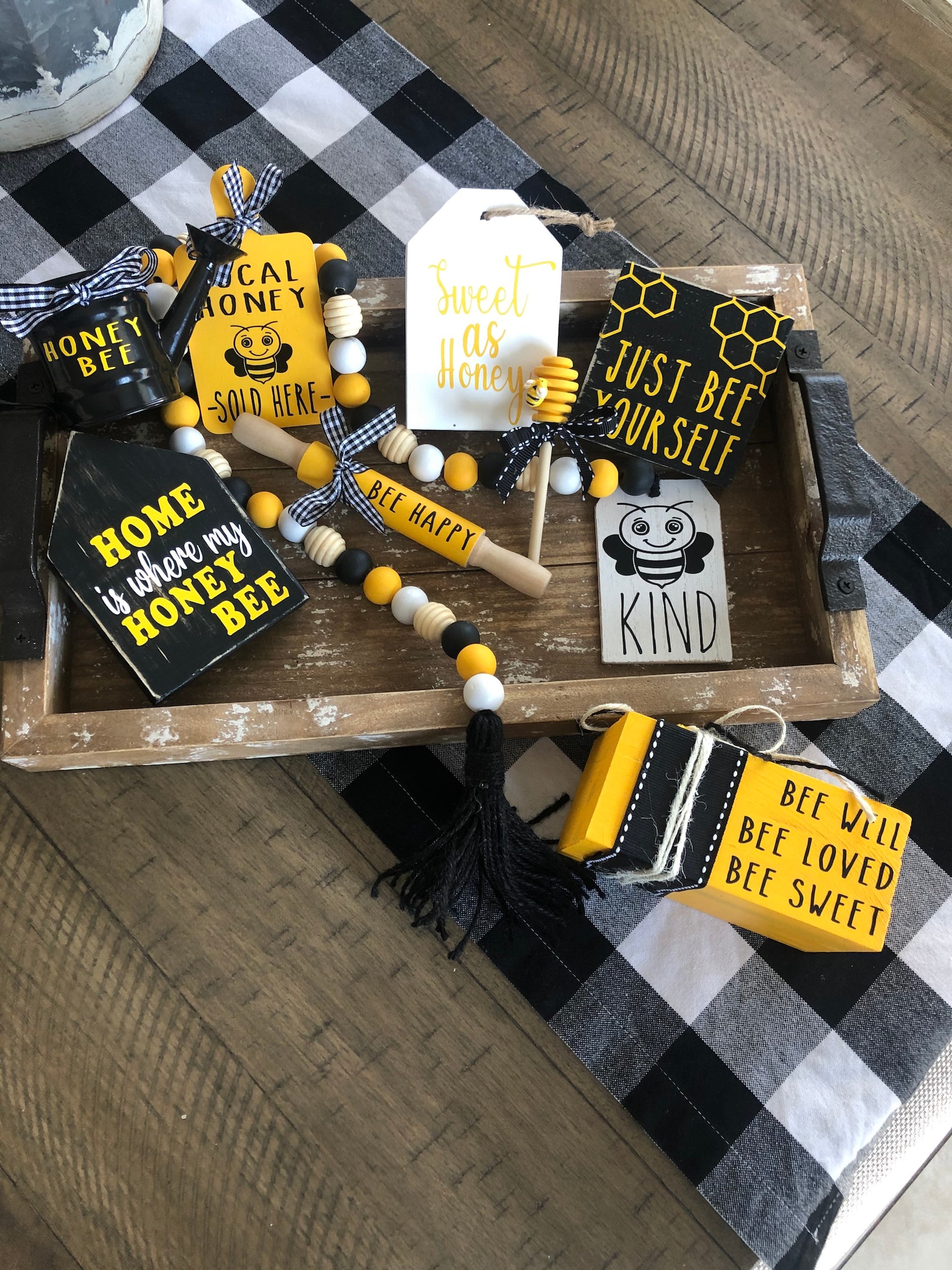 Bee Decor Bundle, Tiered Tray Decor, Rae Dunn Inspired, Farmhouse ...