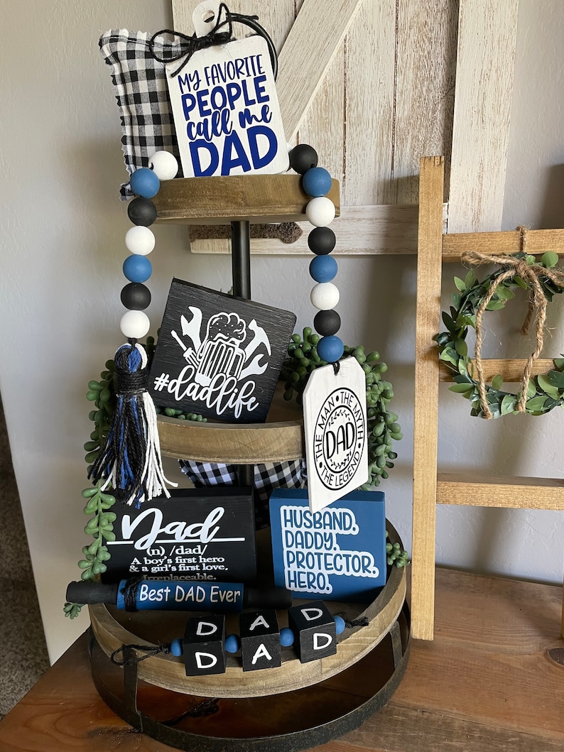 Father’s Day Decor Bundle, Father’s Day, Set of 3, Spring Tiered Tray ...