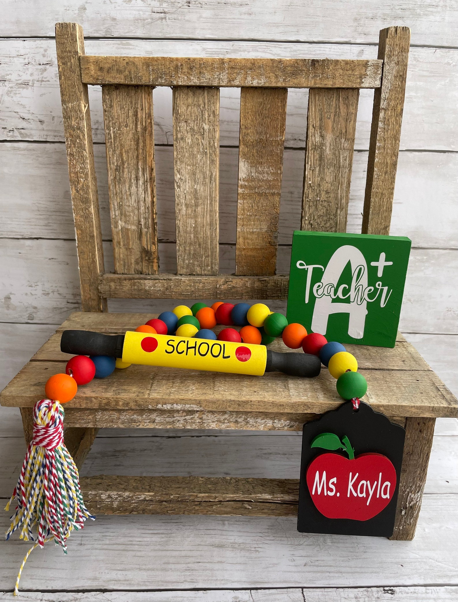 Teacher Decor Bundle, Tiered Tray Decor, Rae Dunn Inspired, Farmhouse ...