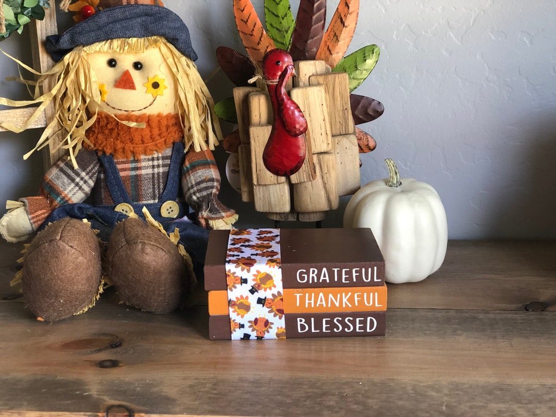 Turkey-orange-brown Stacks-mini Book Bundle-set 3 Wood - Etsy