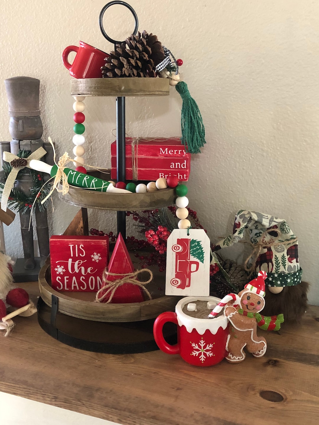 Christmas Decor Bundle, Christmas Truck, Set of 3, Christmas Tiered ...