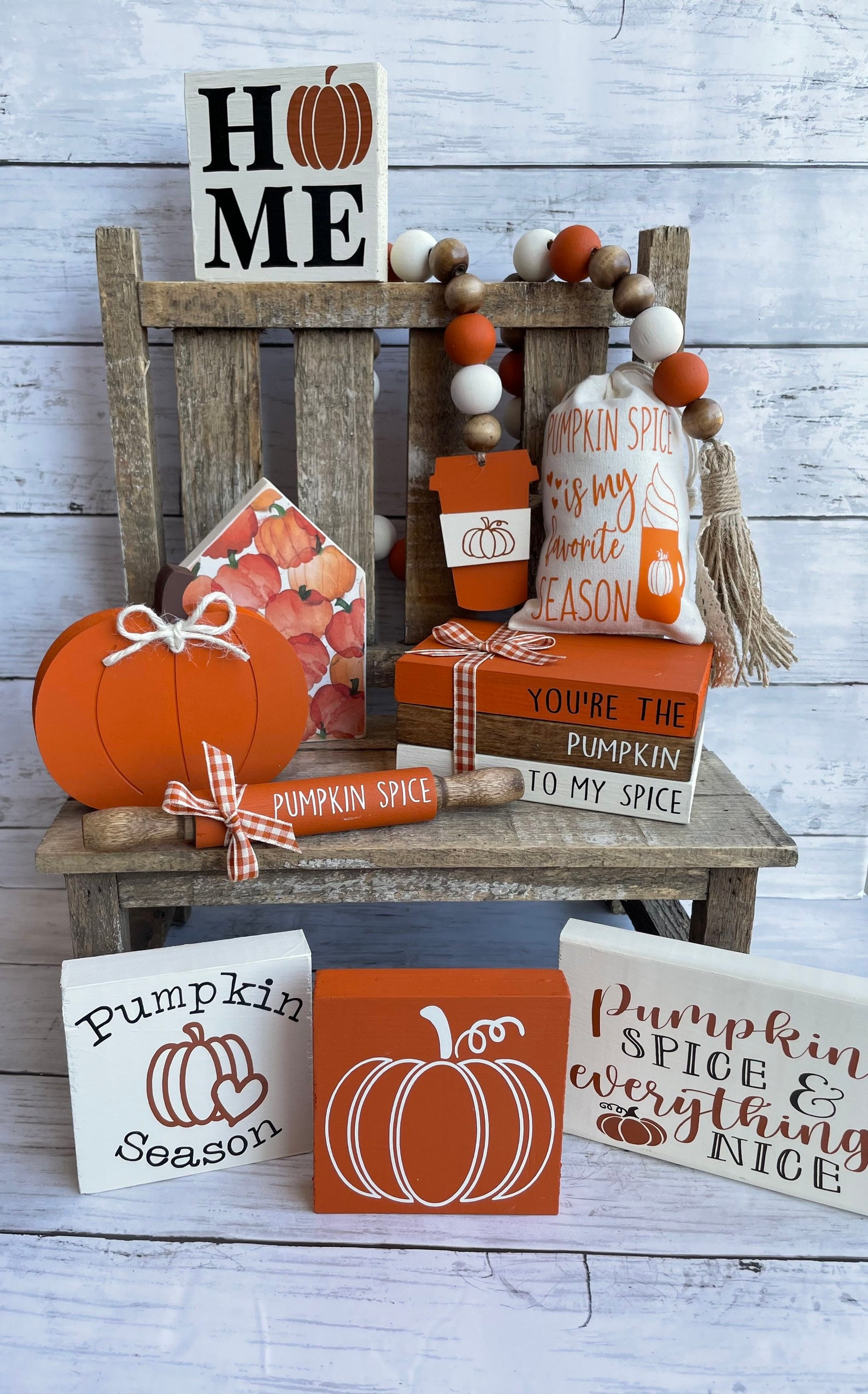 Pumpkin Spice Bundle Tiered Tray Decor Rae Dunn Inspired - Etsy