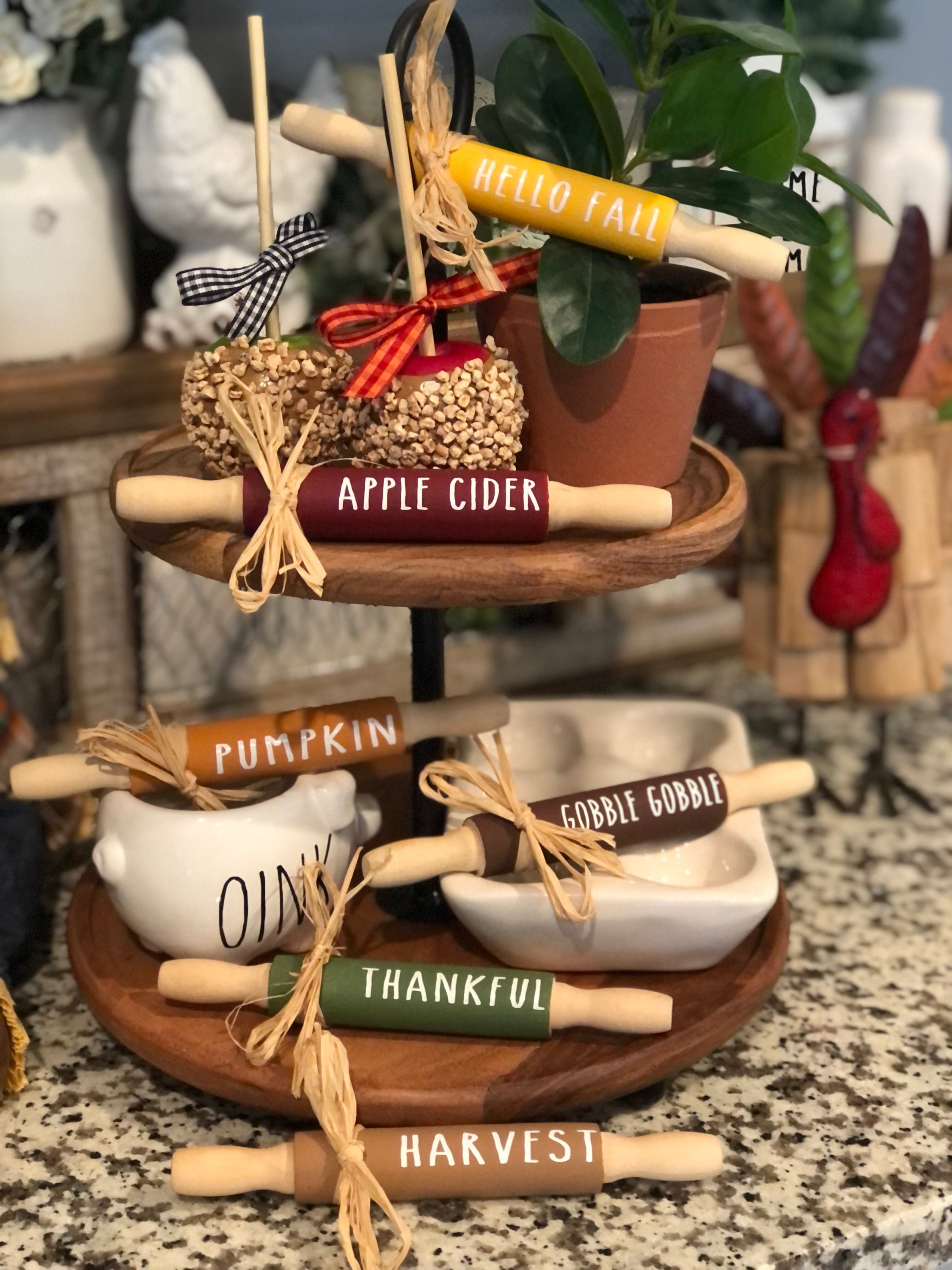 Fall Farmhouse Rolling Pins Farmhouse Tier Tray Decor - Etsy