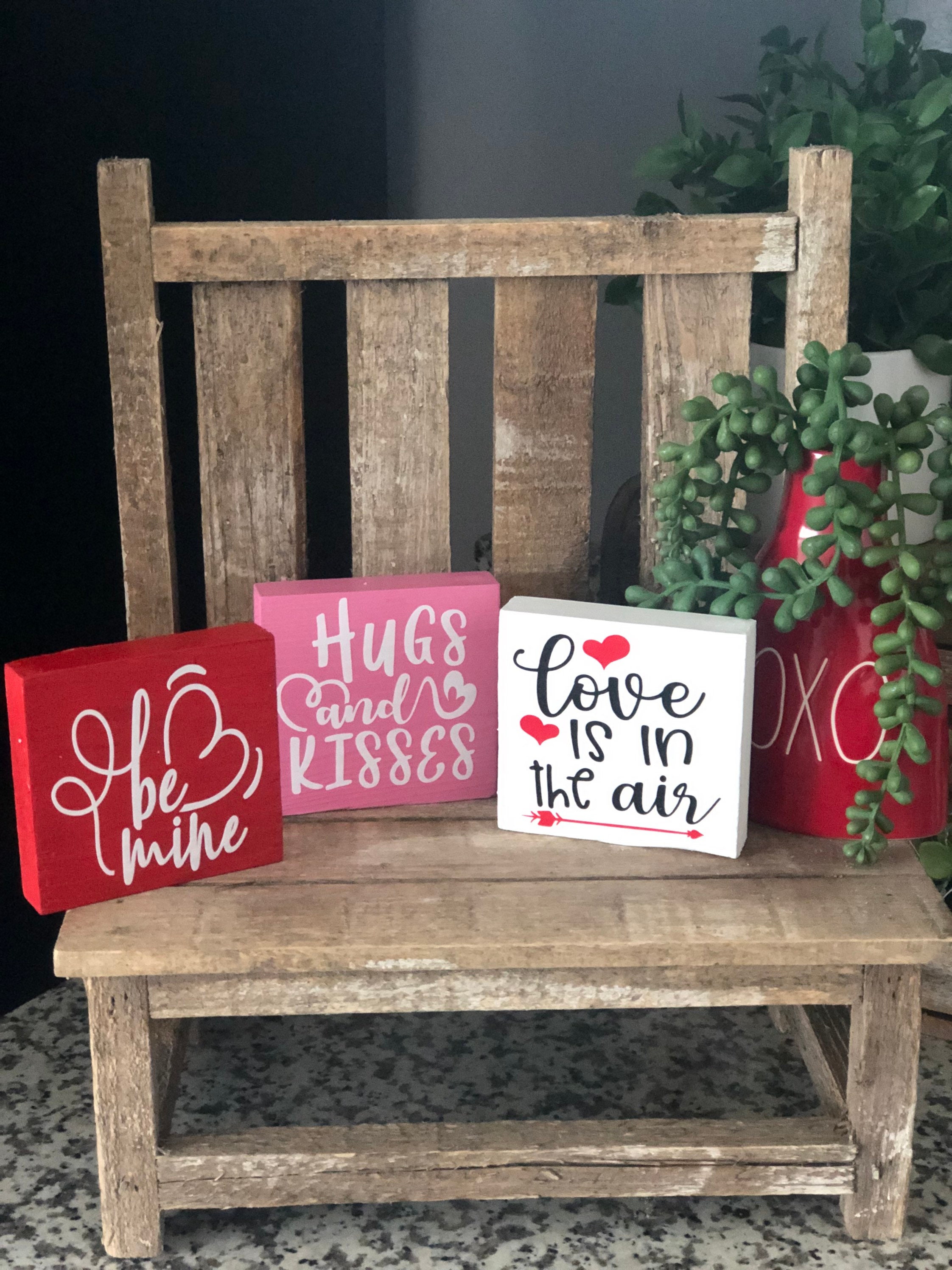 Mini Wooden Sign Set - Home Sign - Farmhouse Sign - Valentine's - Decor ...