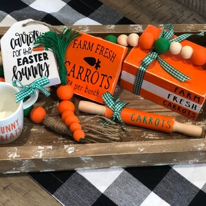 Carrot Decor Bundle, Happy Easter, Set of 3, Easter Tiered Tray, Carrot ...