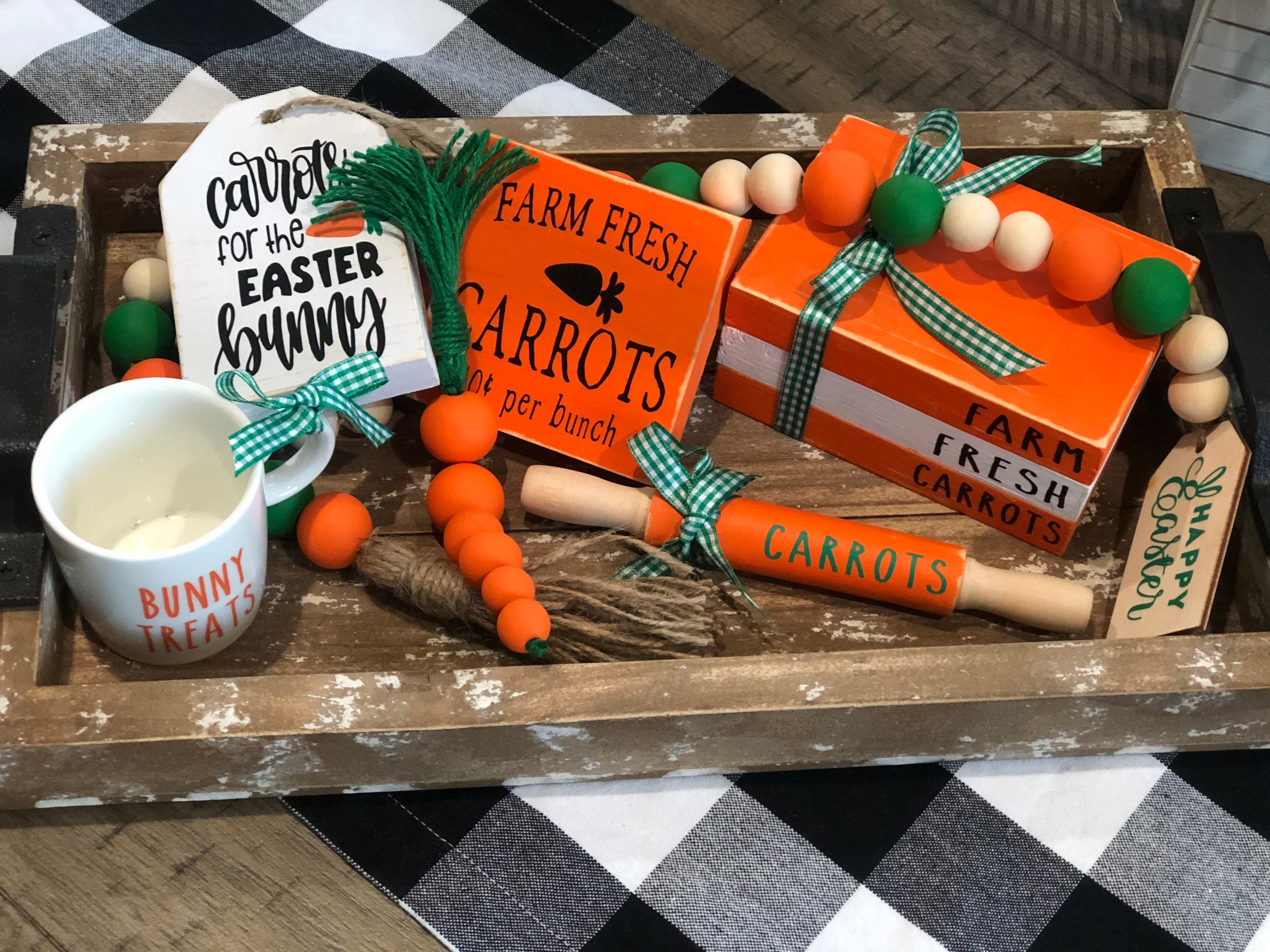 Carrot Decor Bundle Happy Easter Set of 3 Easter Tiered - Etsy