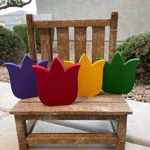 Wooden Tulip Flower Decor - Etsy