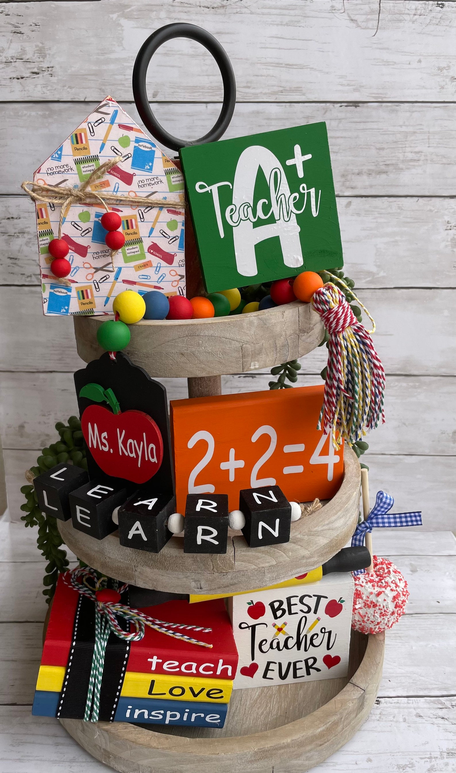 Teacher Decor Bundle, Tiered Tray Decor, Rae Dunn Inspired, Farmhouse ...