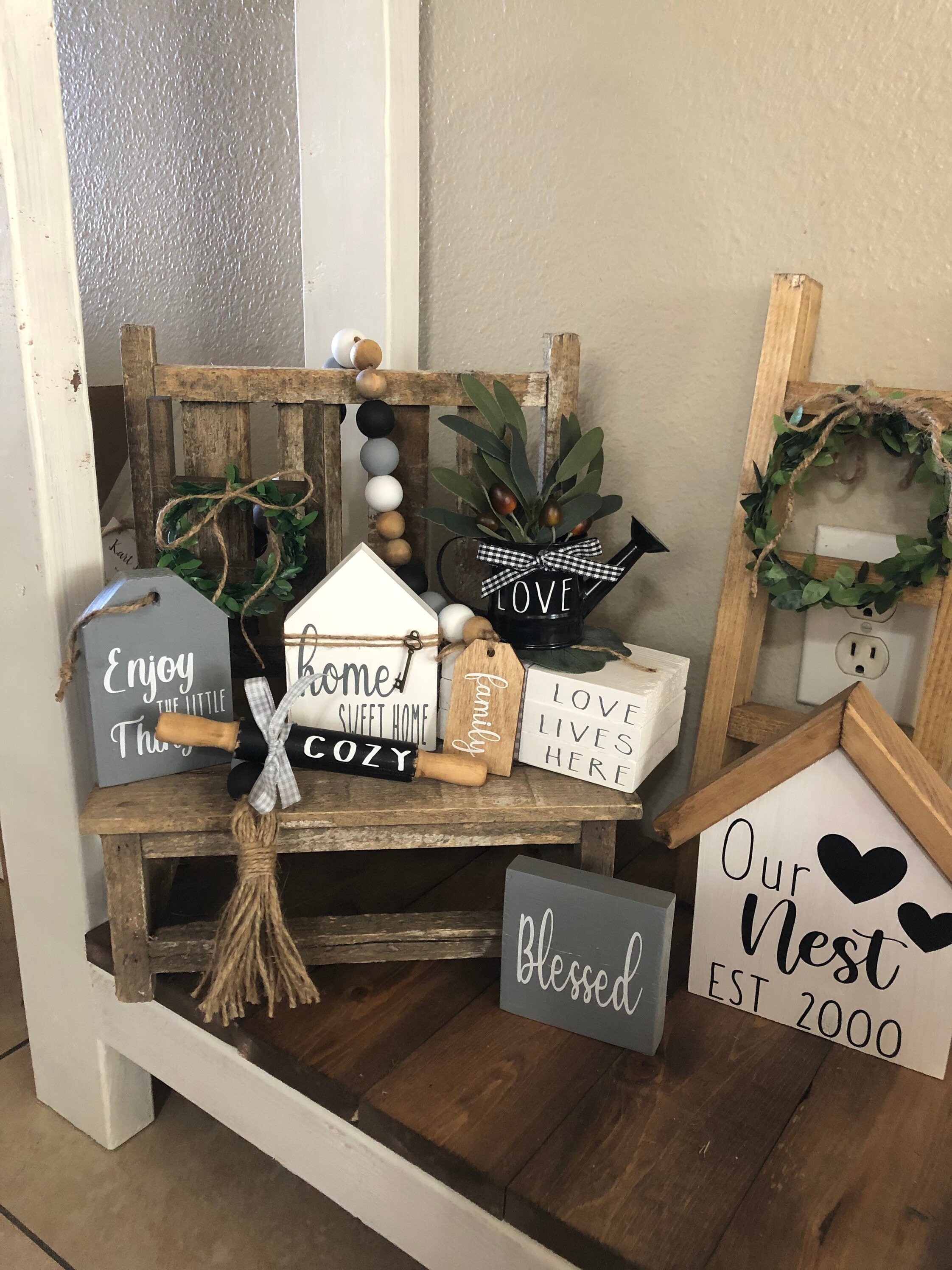 Family Decor Bundle Tiered Tray Decor Rae Dunn Inspired | Etsy