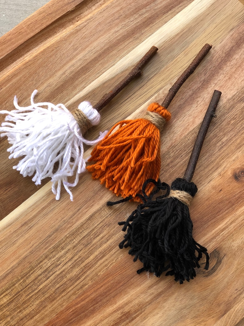 Mini Witch Brooms Halloween Witch Broom Halloween Tiered - Etsy
