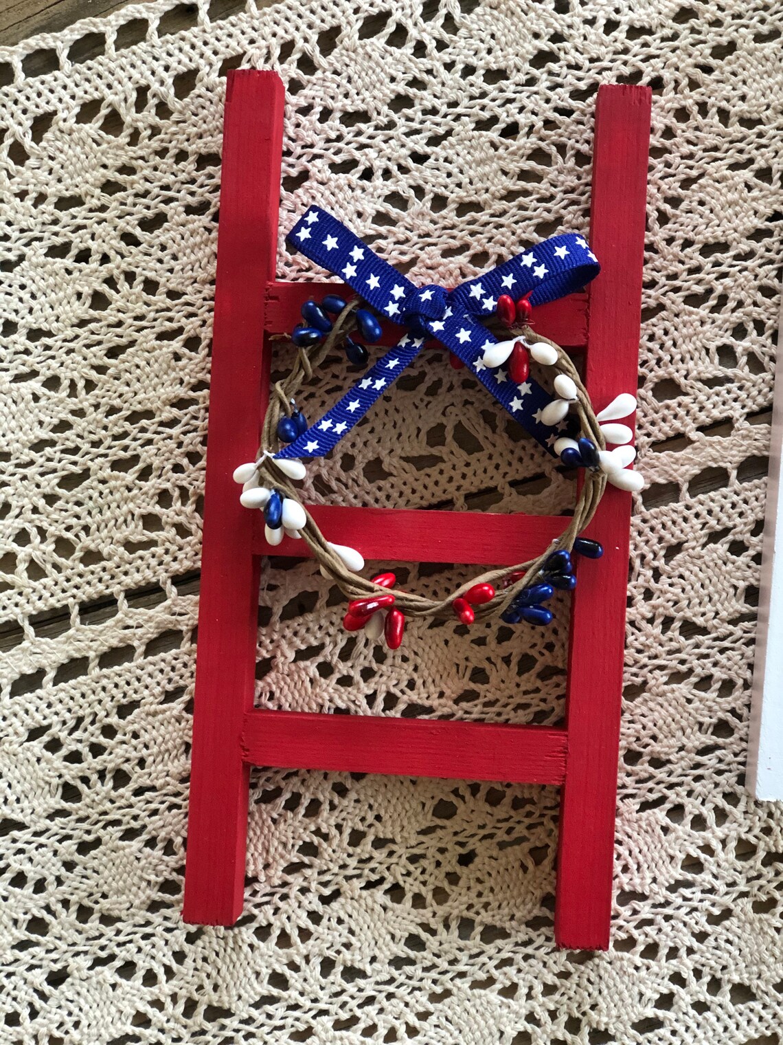 4th of July Mini Wood Ladder Tiered Tray Decor, Summer Decor, Farmhouse ...