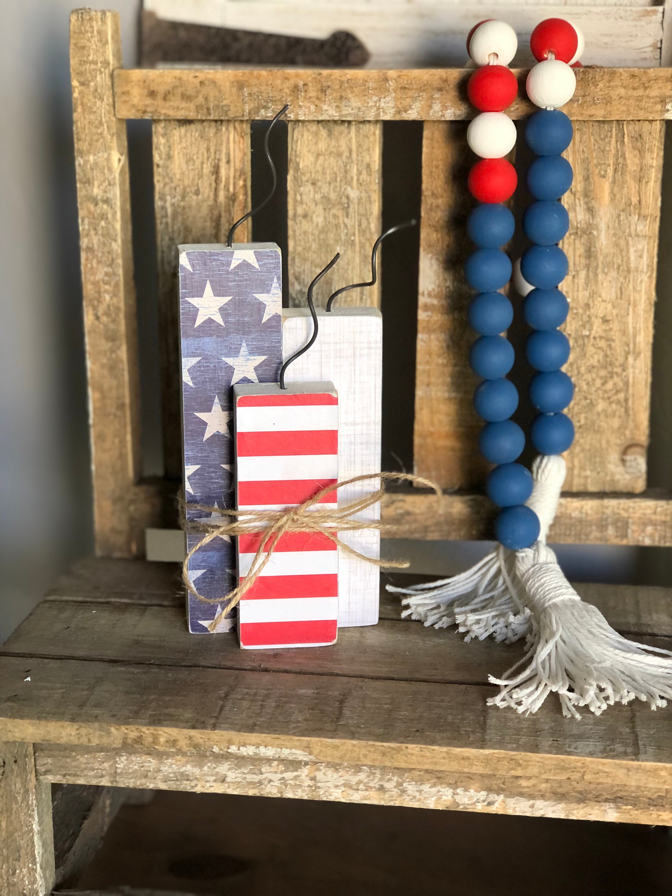 Patriotic Decor Bundle 4th of July Tiered Tray America - Etsy