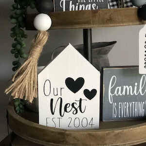 Mini Wooden House Sign - Rae Dunn Inspired Home Sign - Farmhouse Sign ...