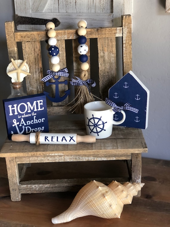 Nautical Decor Bundle Tiered Tray Decor Rae Dunn Inspired - Etsy