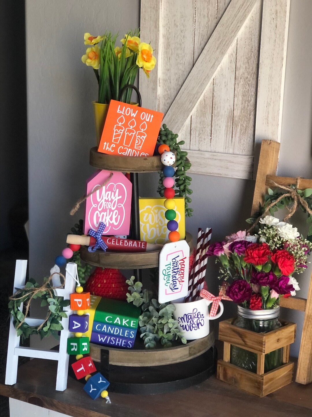 Birthday Decor Bundle, Tiered Tray Decor, Rae Dunn Inspired, Farmhouse ...