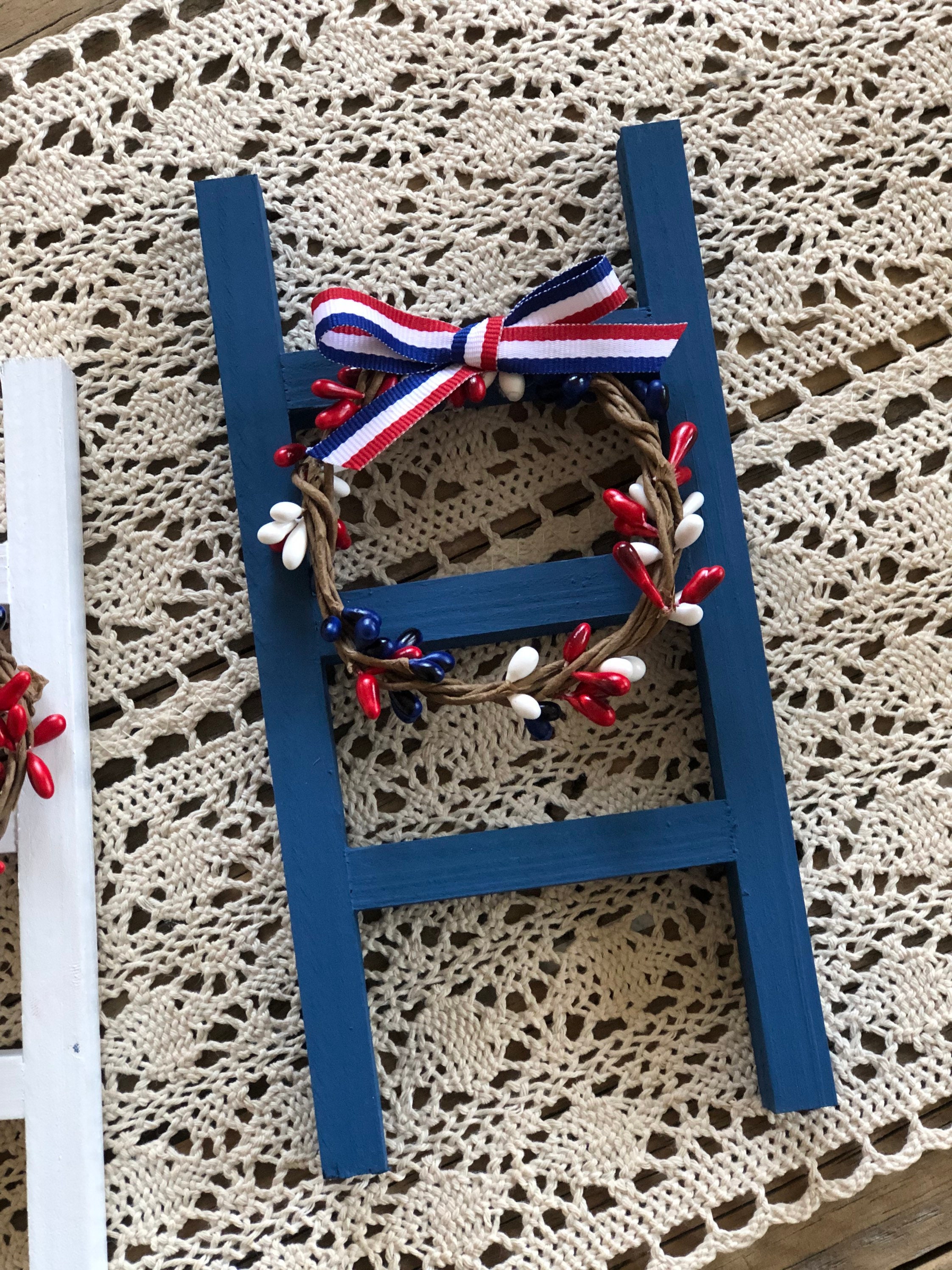 4th of July Mini Wood Ladder Tiered Tray Decor, Summer Decor, Farmhouse ...