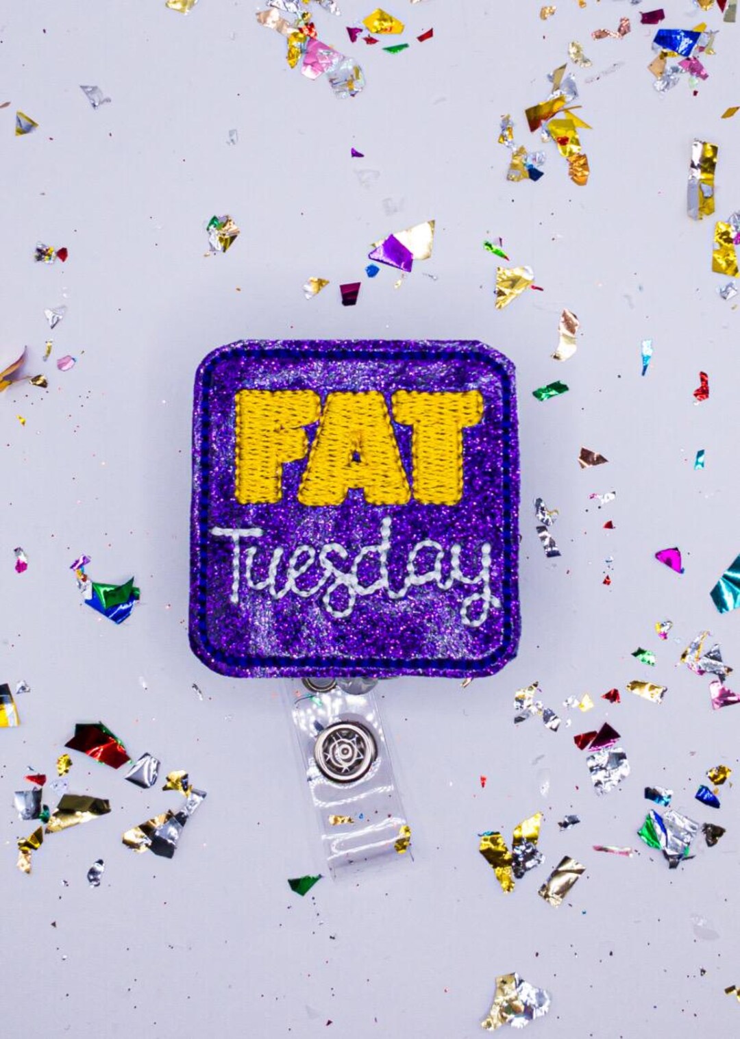 Fat Tuesday Badge Reel, Mardi Gras Badge Reel, Mardi Gras Nurse Badge ...