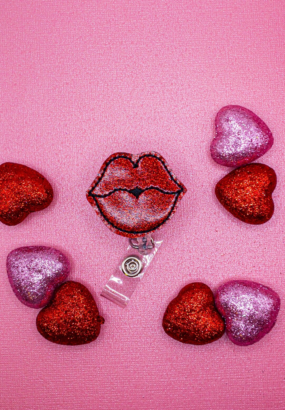 Lips Badge Reel, Valentine Badge Reel, Valentines Nurse Badge, Nurse ...