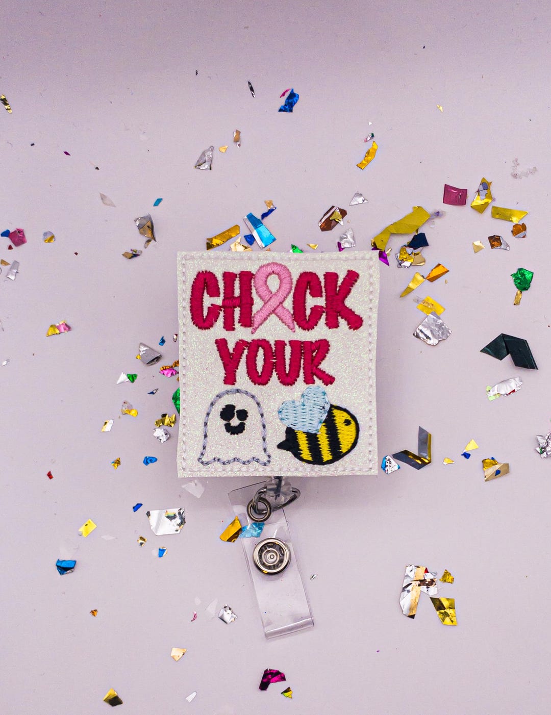 Check Your Boo Bees Badge, Breast Cancer Awareness Badge, Halloween ...