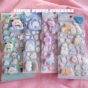 Cute Puffy 3D Stickers Sheet Mystery Bag| Kawaii Decorative Stickers ...
