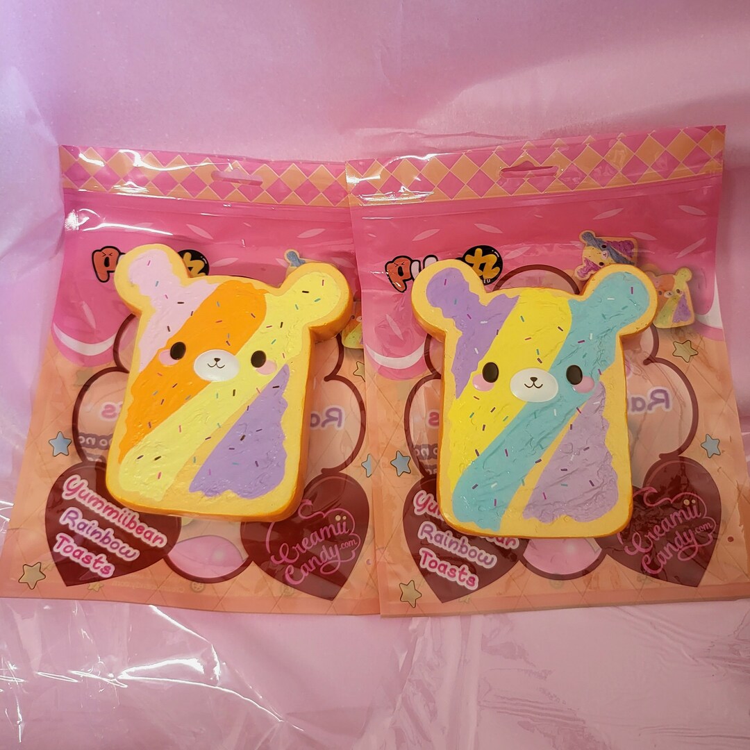 Jumbo Cute Squishies Yummiibear Bear Toasts Squishy Keychain Cute Food ...