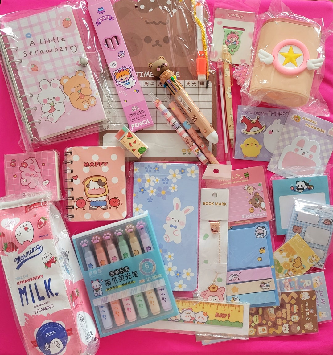 Cute School Supplies Box | Kawaii Stationery Box| Back to School Box ...