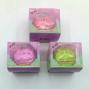 Jumbo Rare Squishies Cat Macaron Squishy Squishies Cute Food Keychain ...
