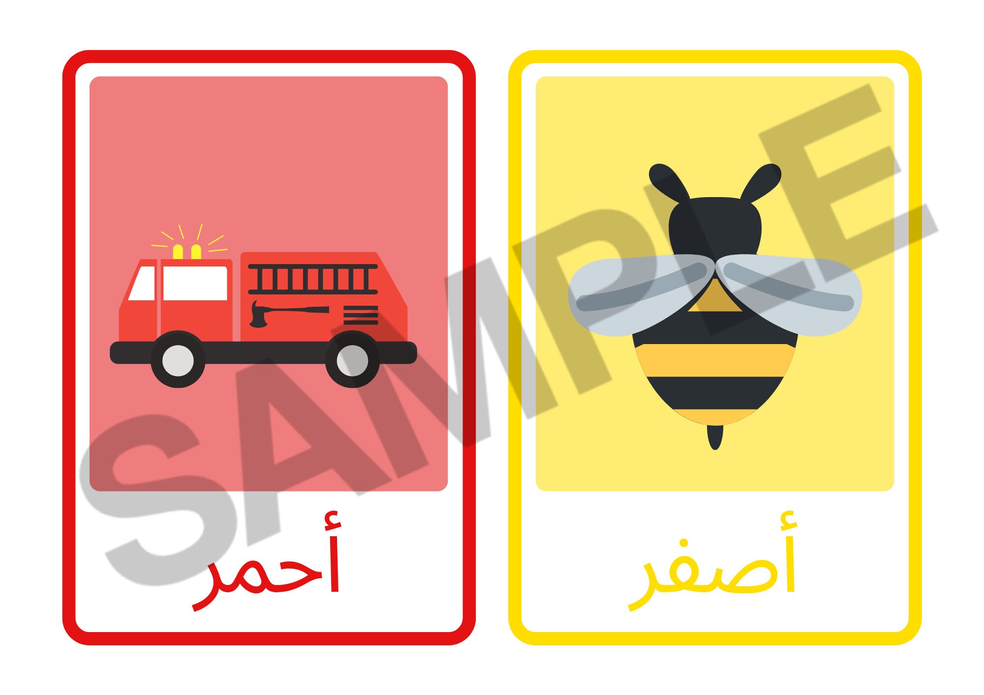 Arabic Colors Flashcards PDF Downloadable - Etsy