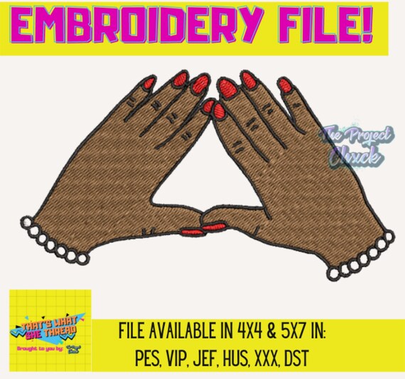 DST Hand Pose Embroidery File Pes Hus Jef Xxx Dst Vip | Etsy