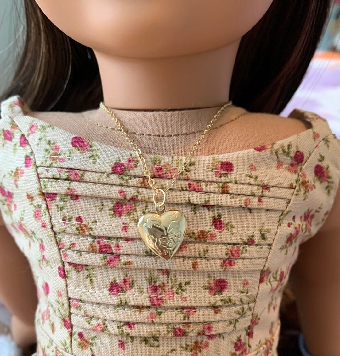 Engraved Locket for 18 Inch Dolls/ Heart Locket/circle Locket/ Gold ...