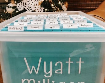 School Memories Box Labels, Personalized School Memory Bin Labels ...