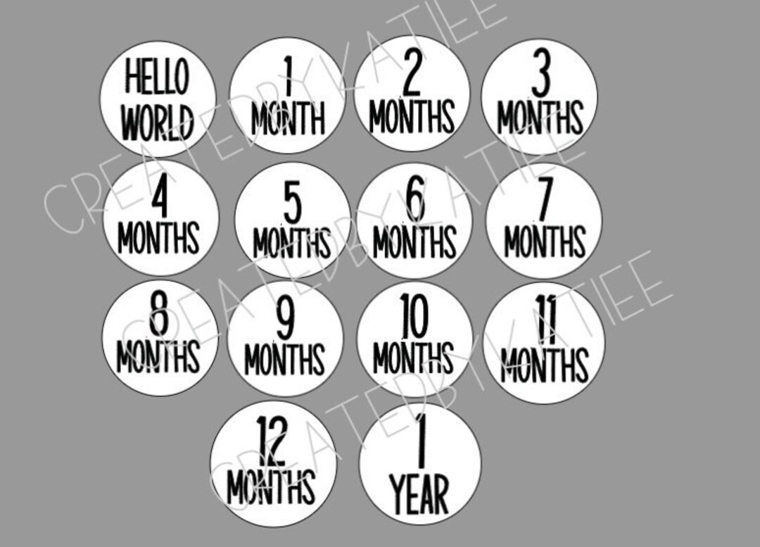 Baby Milestone File, INSTANT DOWNLOAD, Digital Cut File, Monthly ...