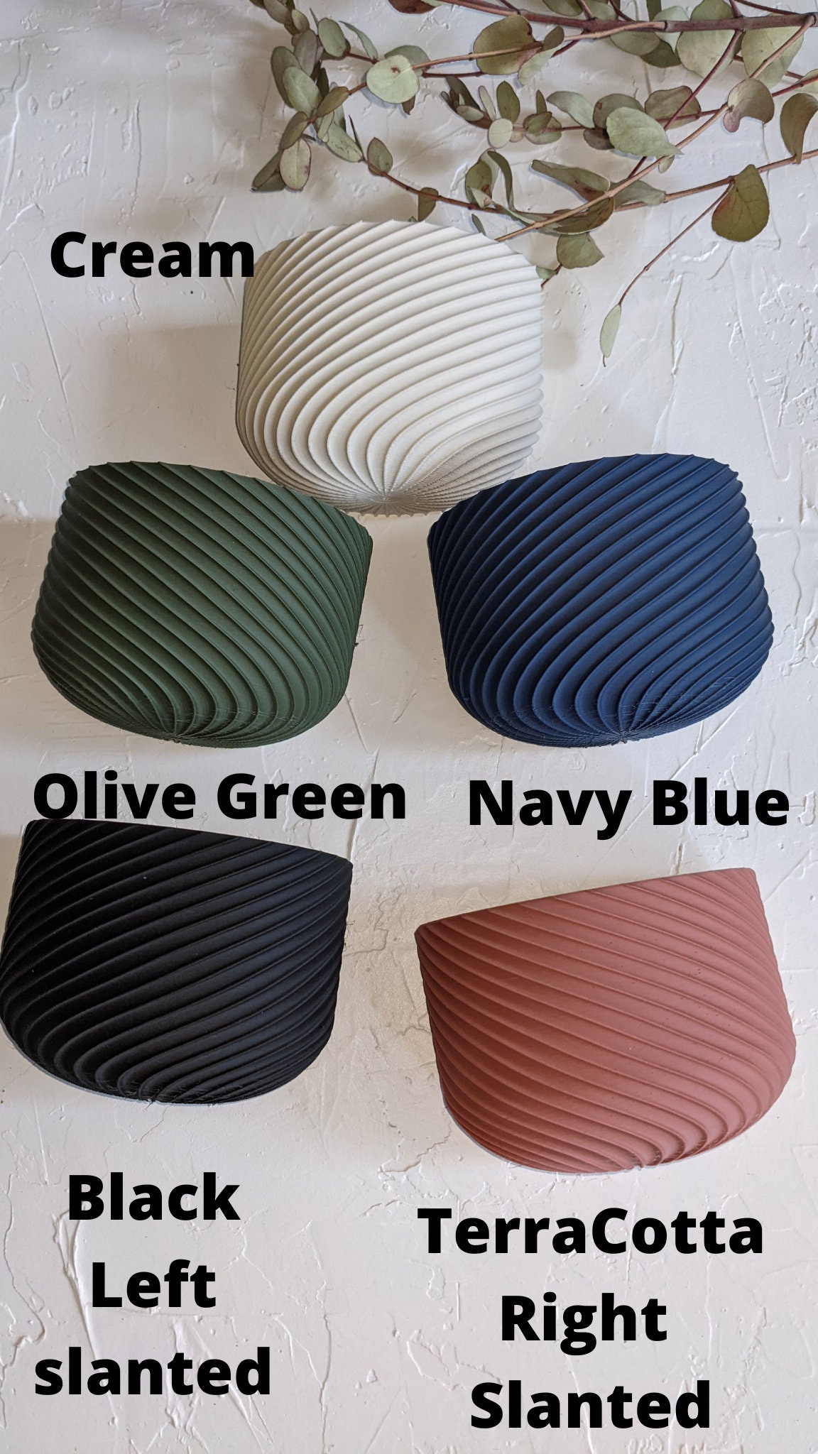 Large Set of Wavy Indoor Wall Planters, Boho Indoor Decor, Hanging ...