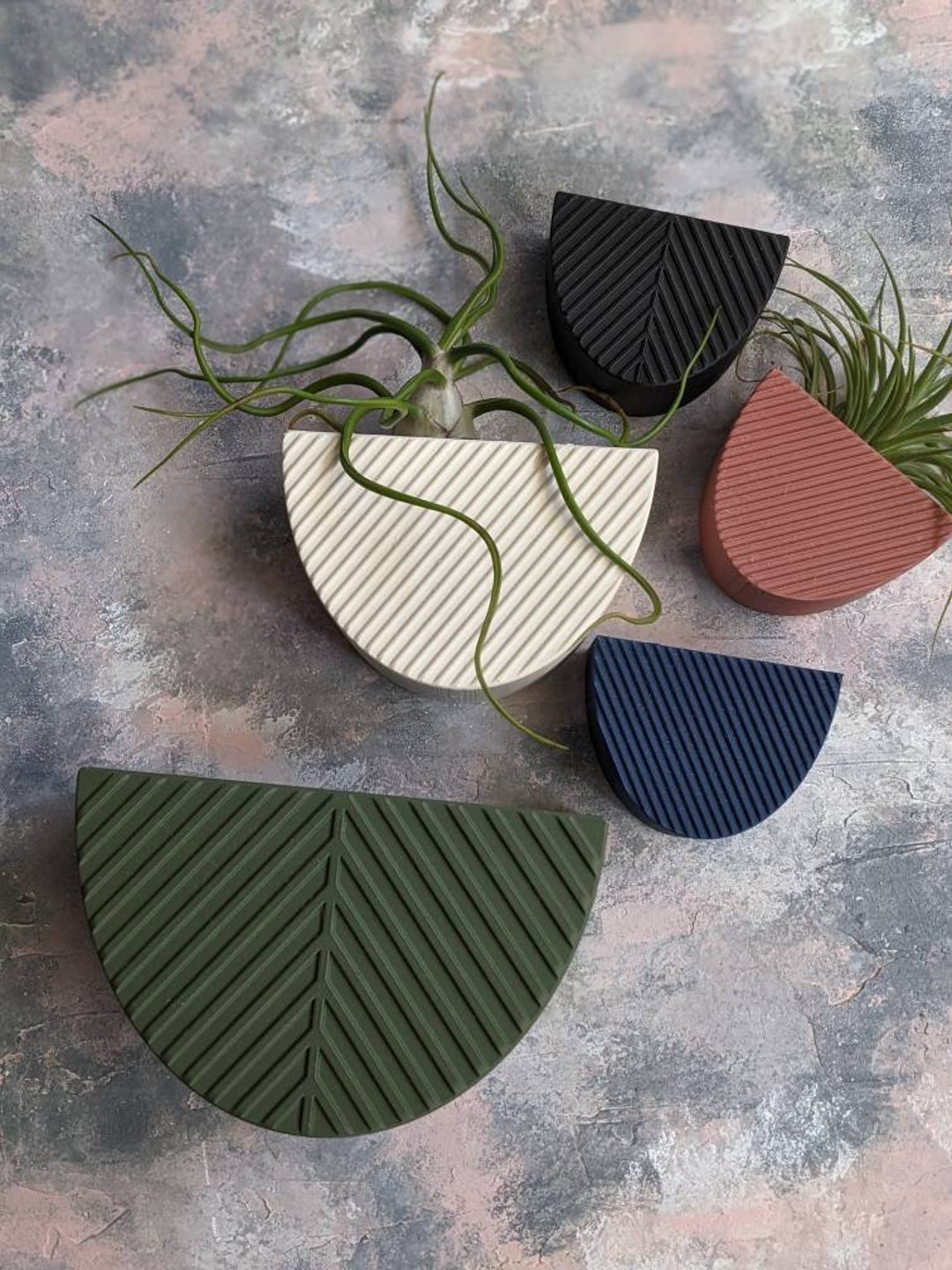 Large Set Modern Hanging Wall Planters, Boho Interior Decoration ...