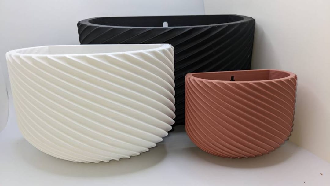 Large Set of Wavy Indoor Wall Planters, Boho Indoor Decor, Hanging ...