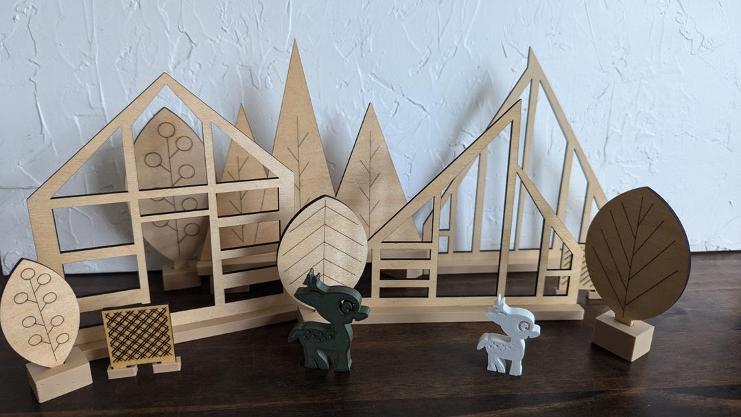 Folklore Cabin Set, MCM Cabin Decoration, Cabin Decoration - Etsy