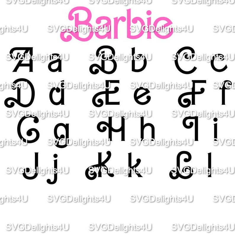 Barbie Movie Font SVG and TTF Full Alphabet, Numbers, and Special ...