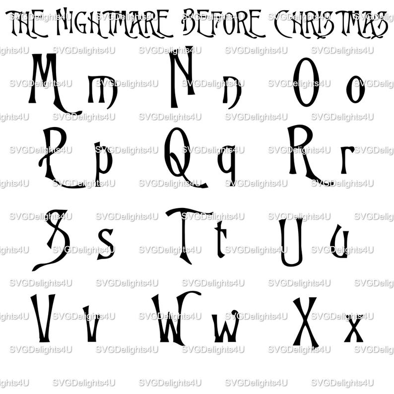The Nightmare Before Christmas Font SVG Full Alphabet, Numbers, and ...