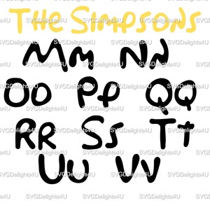 The Simpsons TV Show Font SVG and TTF Full Alphabet, Numbers, and ...