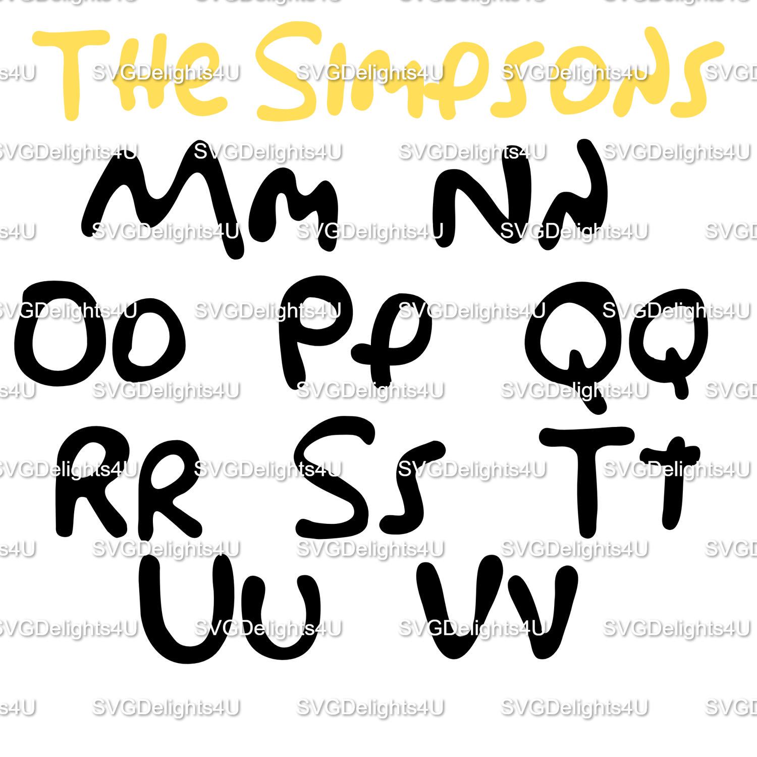 The Simpsons TV Show Font SVG and TTF Full Alphabet, Numbers, and ...