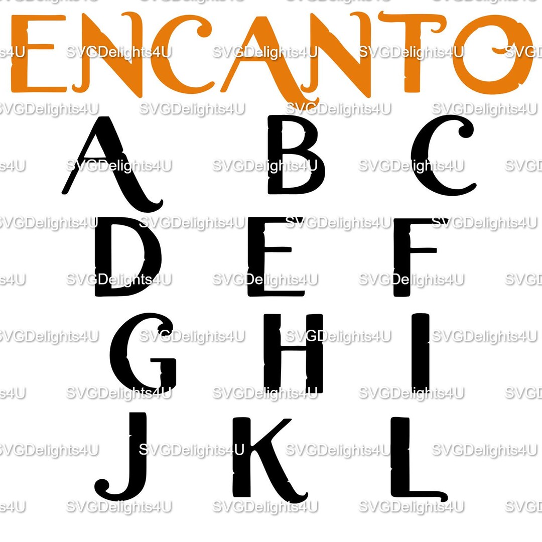 Encanto Disney Font SVG and TTF Full Alphabet, Numbers, and Special ...