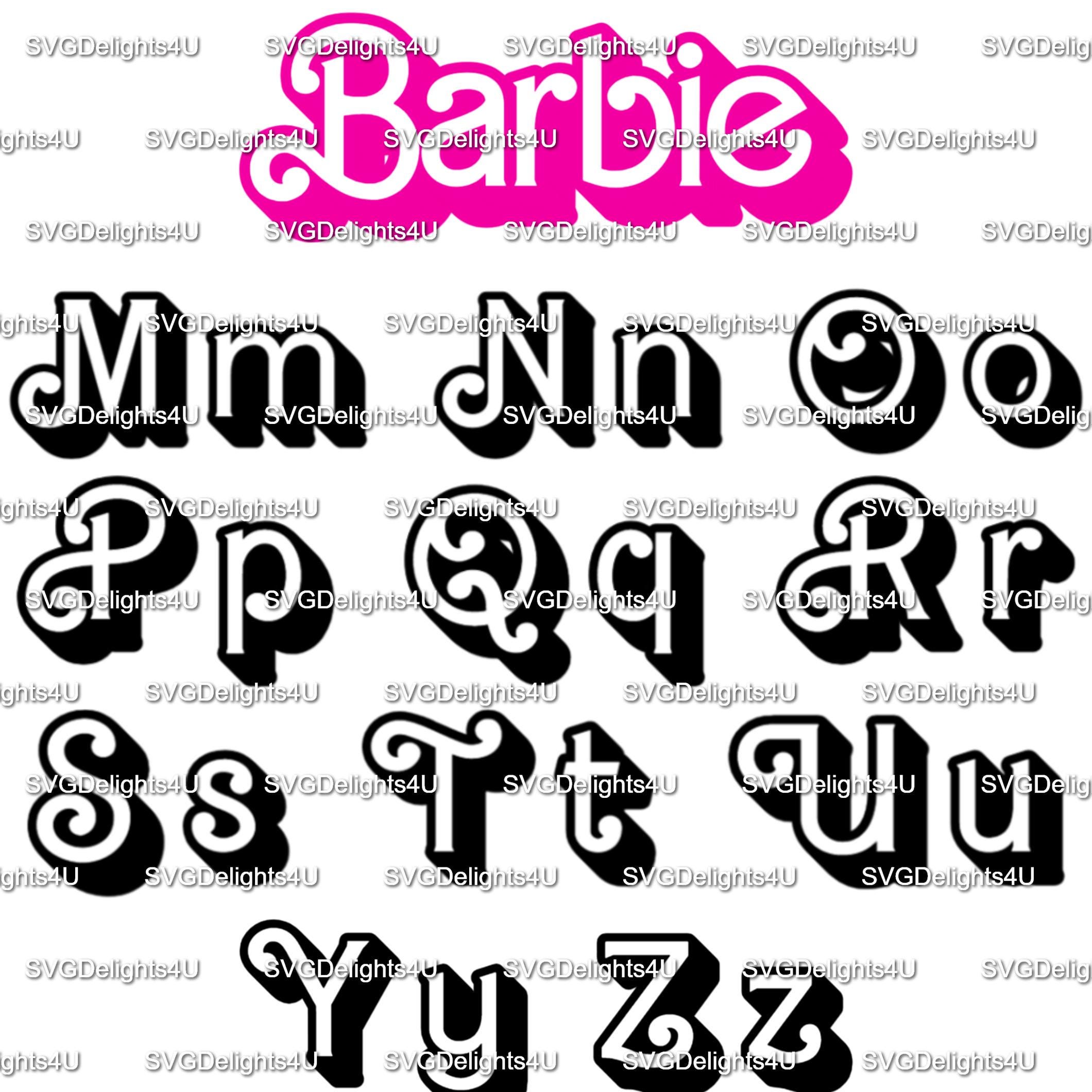 Barbie Movie Font SVG Full Alphabet, Numbers, and Special Characters ...