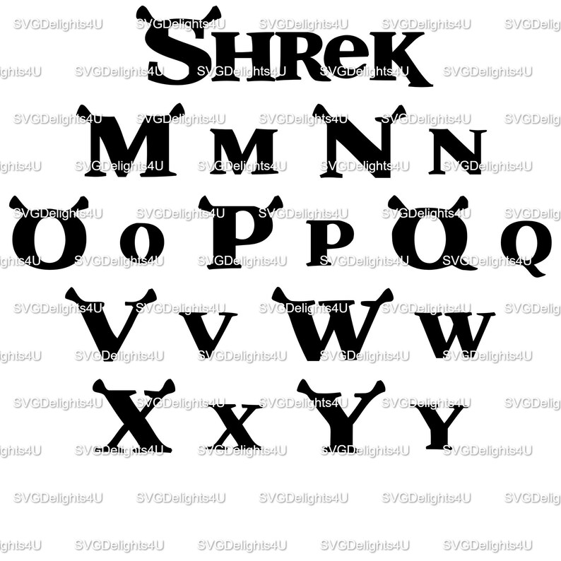 Shrek Movie Font SVG and TTF Full Alphabet & Numbers - Etsy Australia