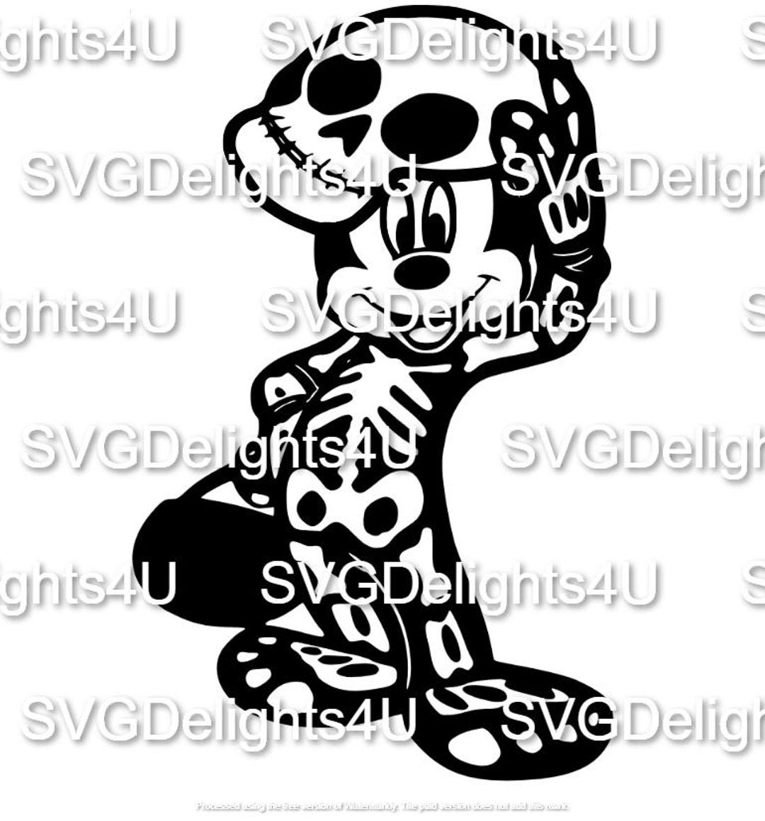 Mickey Mouse Fancy Dress Skeleton Halloween SVG - Etsy