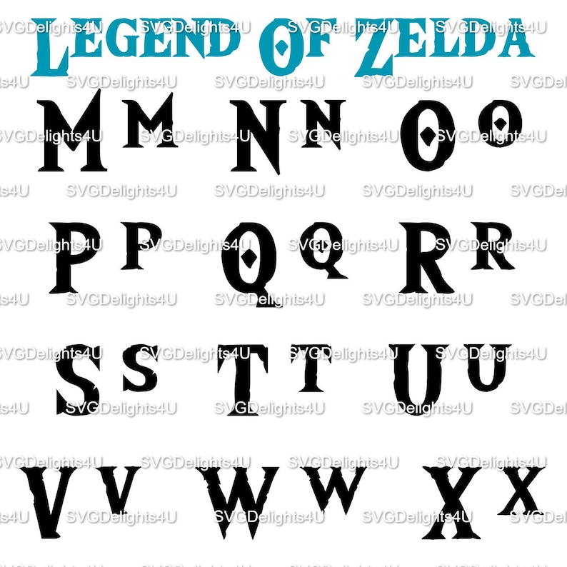 The Legend of Zelda Logo Gaming / Gamer Font SVG Full Alphabet, Numbers ...