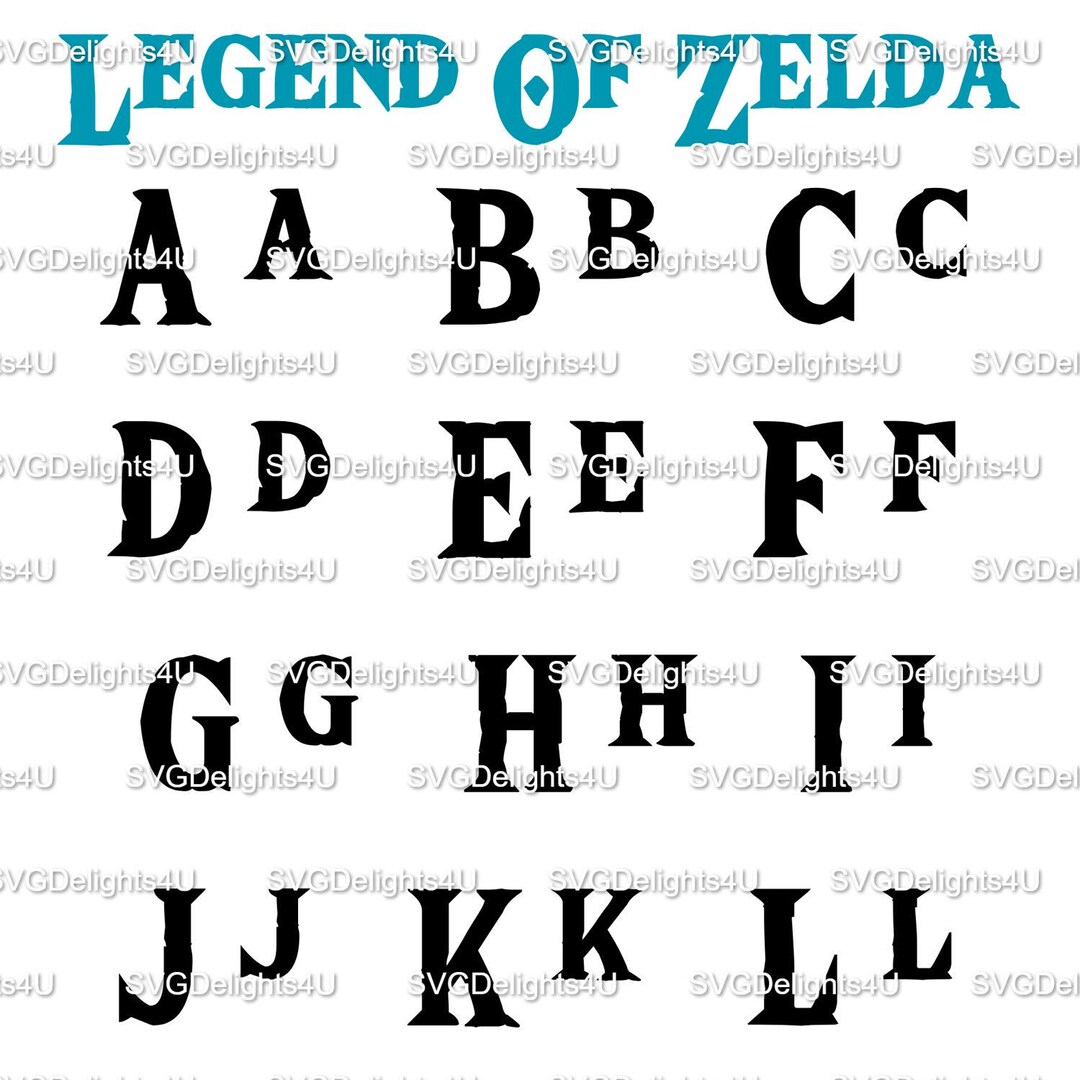 The Legend of Zelda Logo Gaming / Gamer Font SVG Full Alphabet, Numbers ...