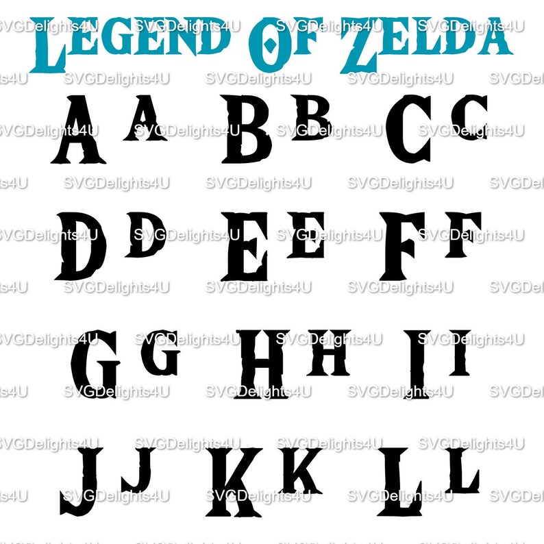 The Legend of Zelda Logo Gaming / Gamer Font SVG Full Alphabet, Numbers ...